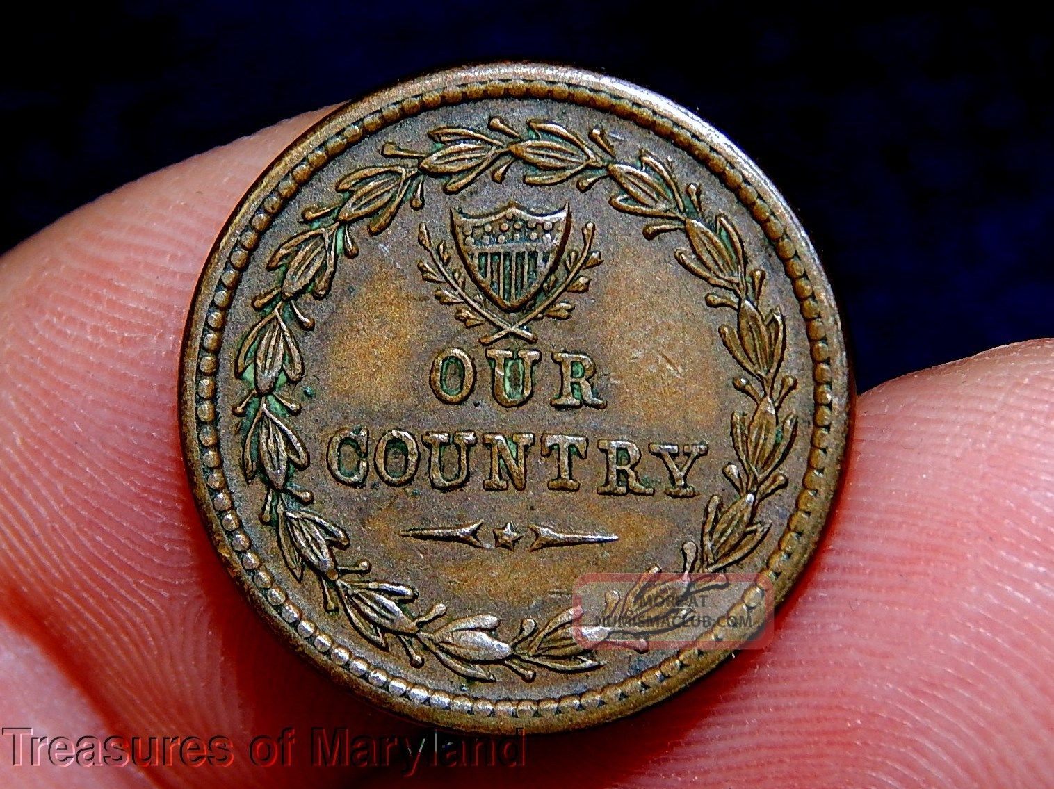 Old Us Civil War Token 1861 - 64 " Crossed Cannons " Fantastic Coin (yf16)