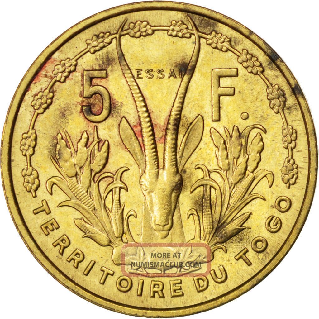 [ 83666] Togo, 5 Francs 1956 Essai, Km E6