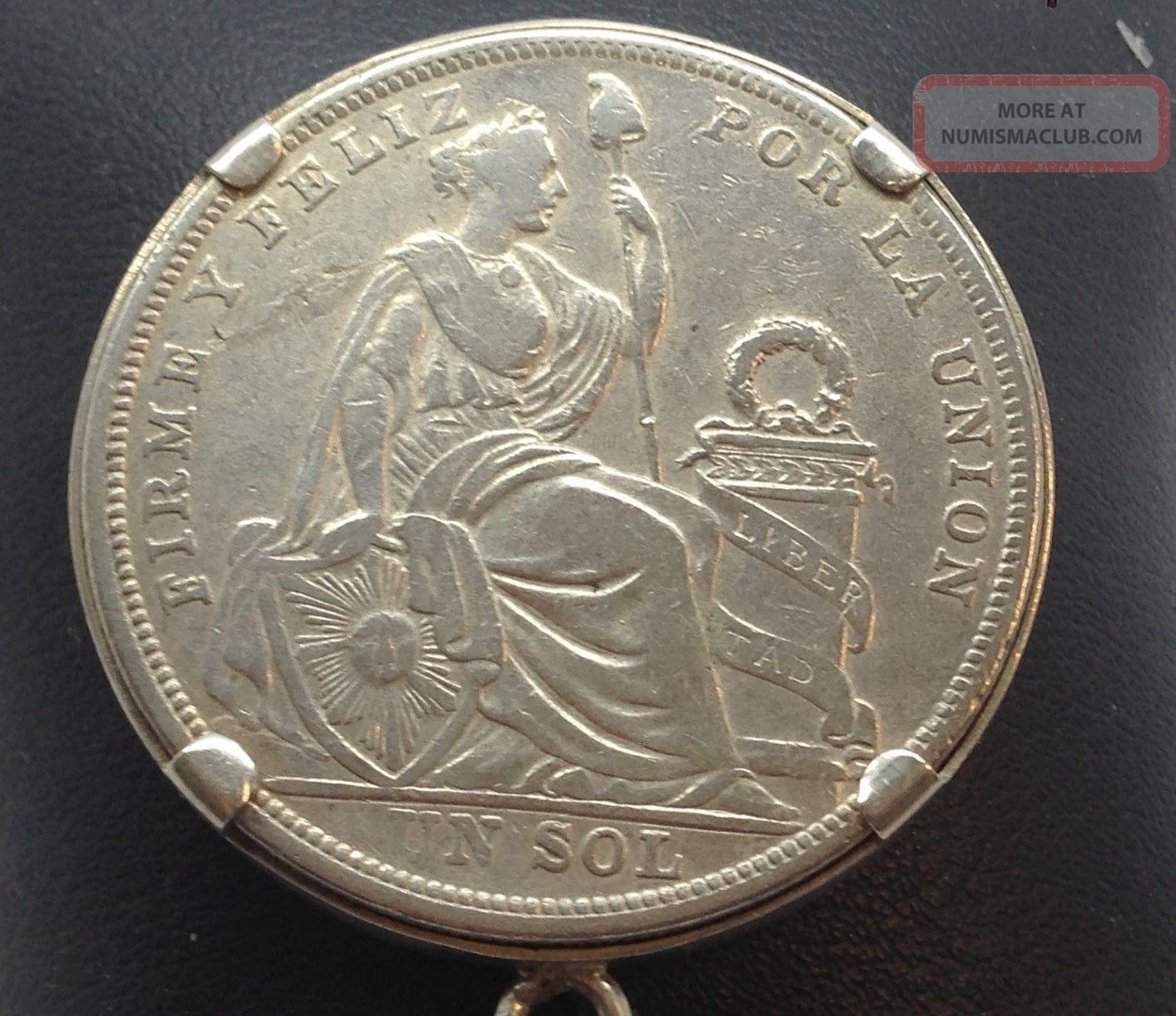 1924 Republica Peruana Lima Decimos Fino Coin In 925 Bezel Key Chain