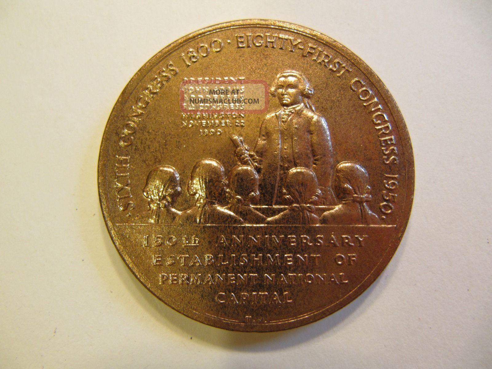 National Capital Sesquicentennial Copper Commemorative Medal