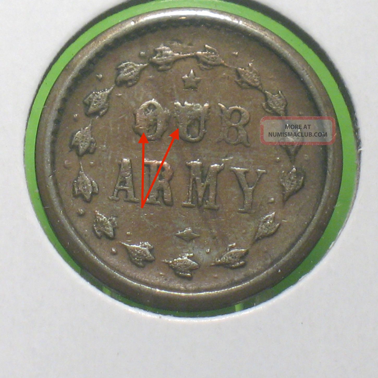 1864 Civil War Token 150 Years Old Error Token Obverse And Reverse