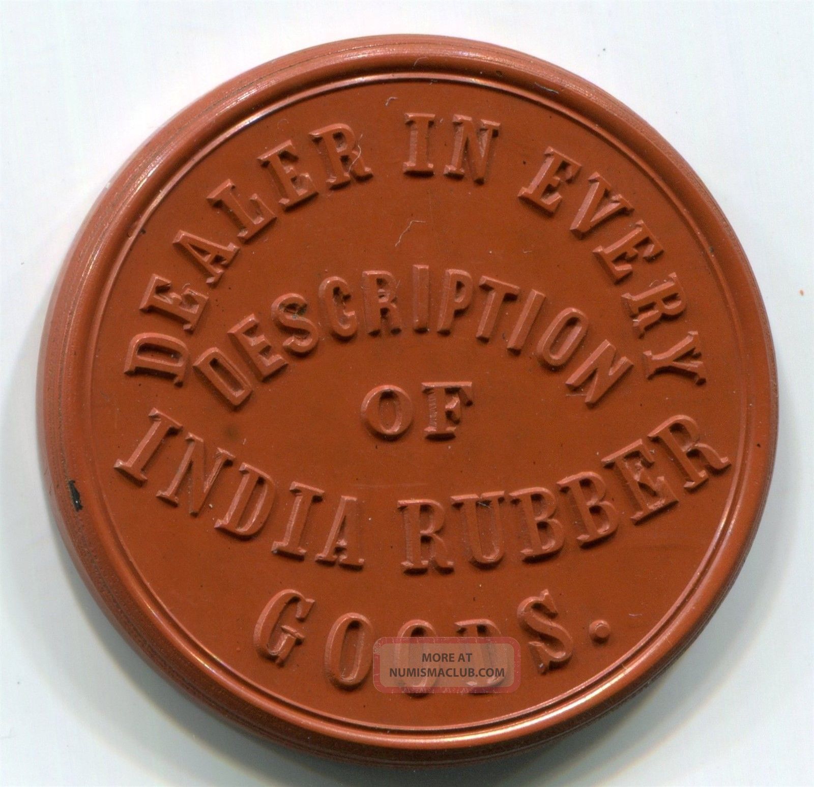Massachusetts, Boston - Henry A Hall Hard Rubber Token