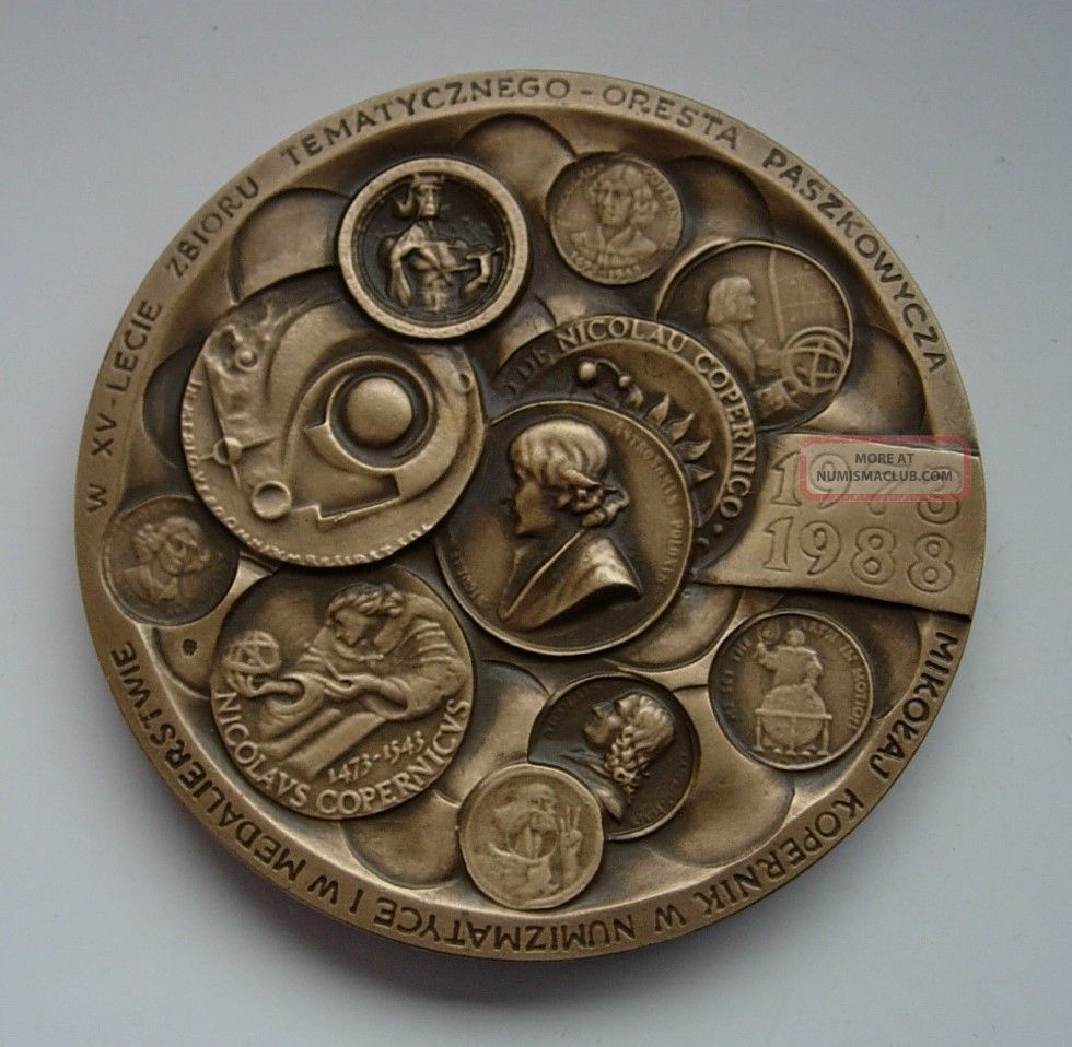 Astronomy Copernicus Thorn Solar System Medal Rare Bronze