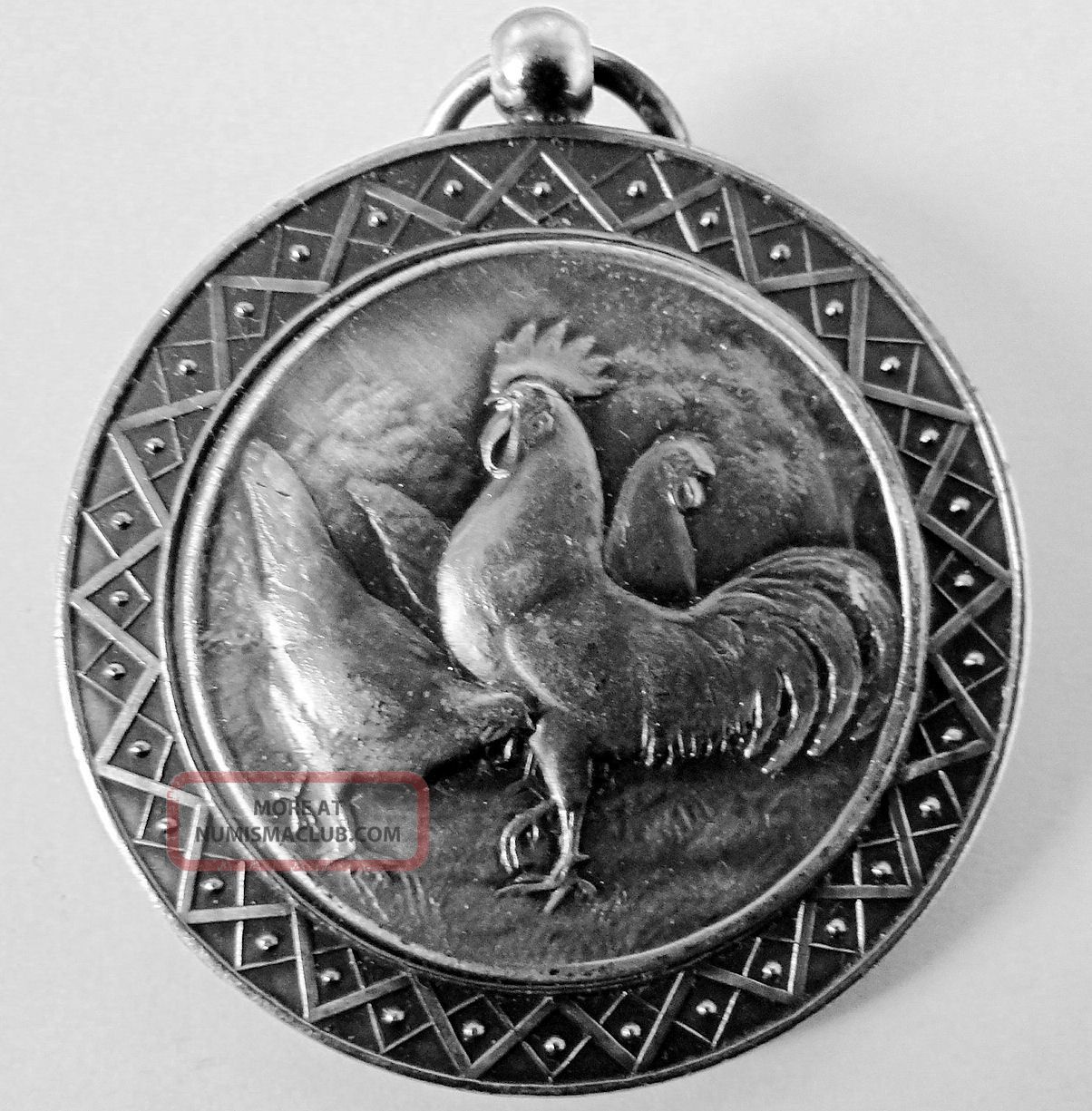 Vintage Dutch Poultry Medal Rooster Hen Chicken Farm Animal
