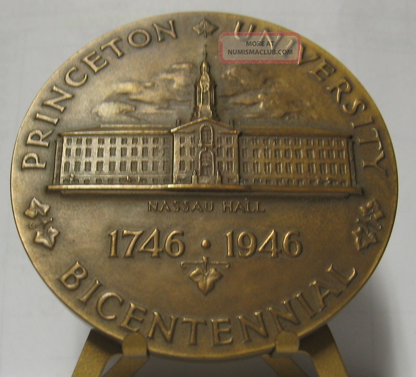1946 Princeton University Bicentennial Bronze Medallion 3