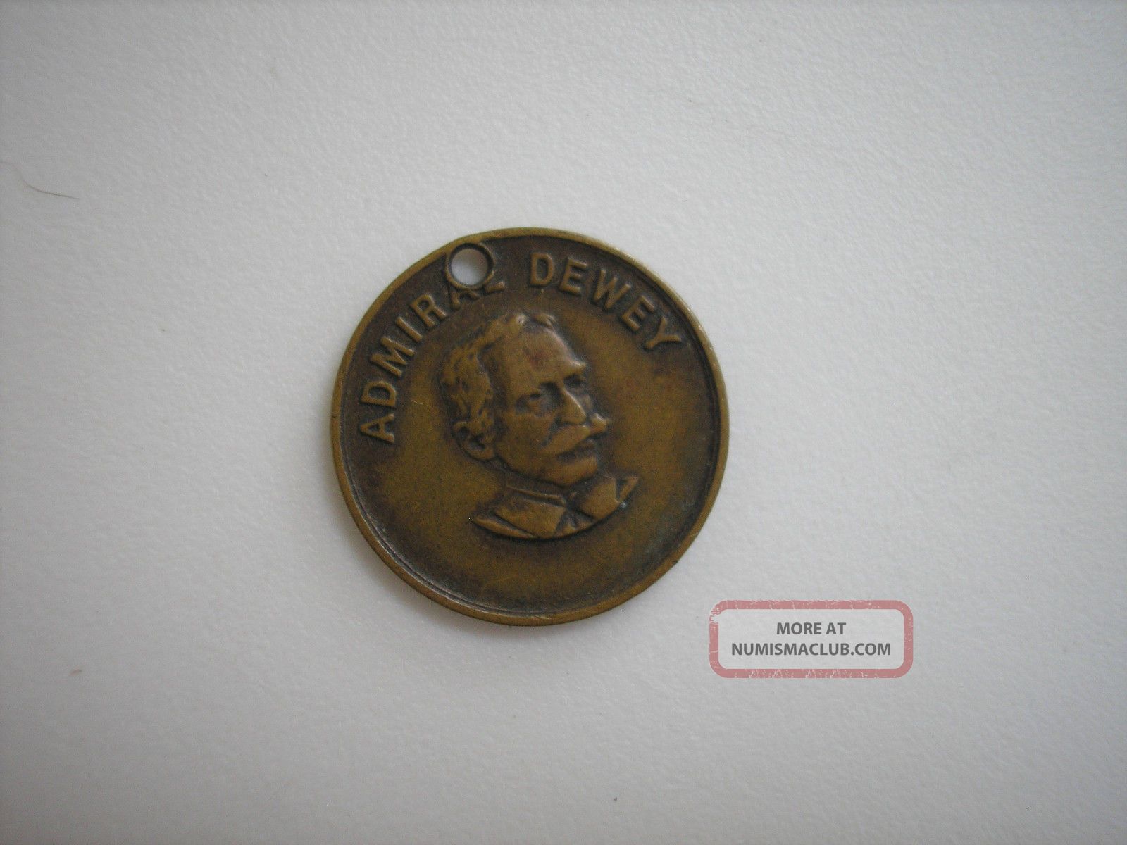 Vintage Usn Admiral Dewey & Navy Flag Ship Uss Olympia Medal, 3/4 ...