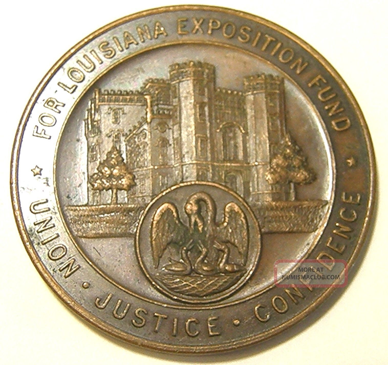 Rare 1915 Pan Pacific Exposition Medal The Louisiana Building A Rarity One