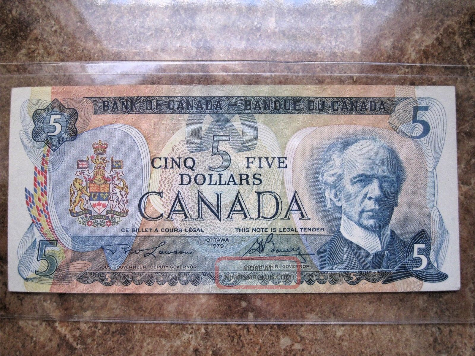 Canada 5 Dollar Note 1979, Lightly Circulated