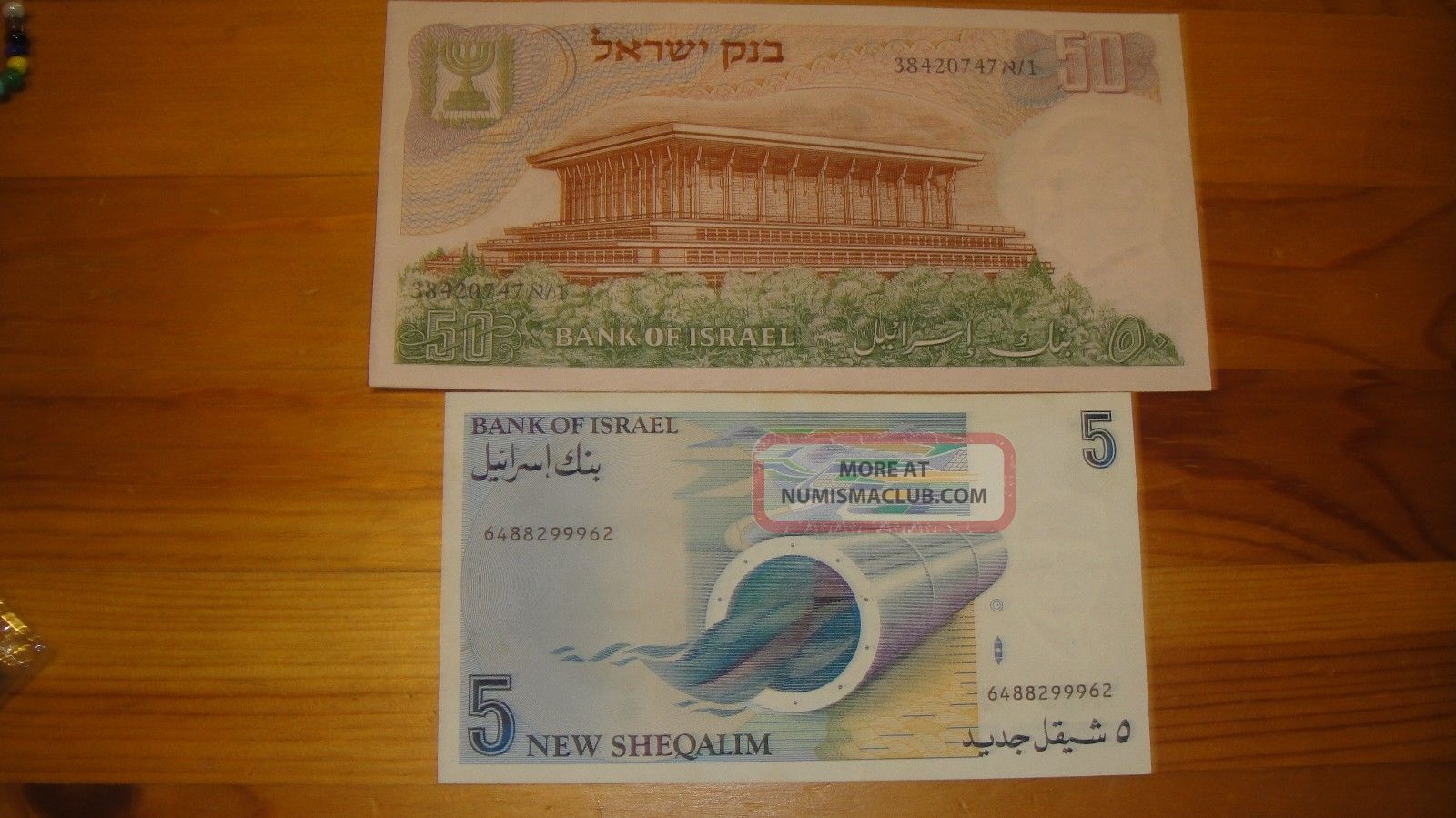 Israel (palestine) 50 Pounds 1968, 5 Shekels 1985