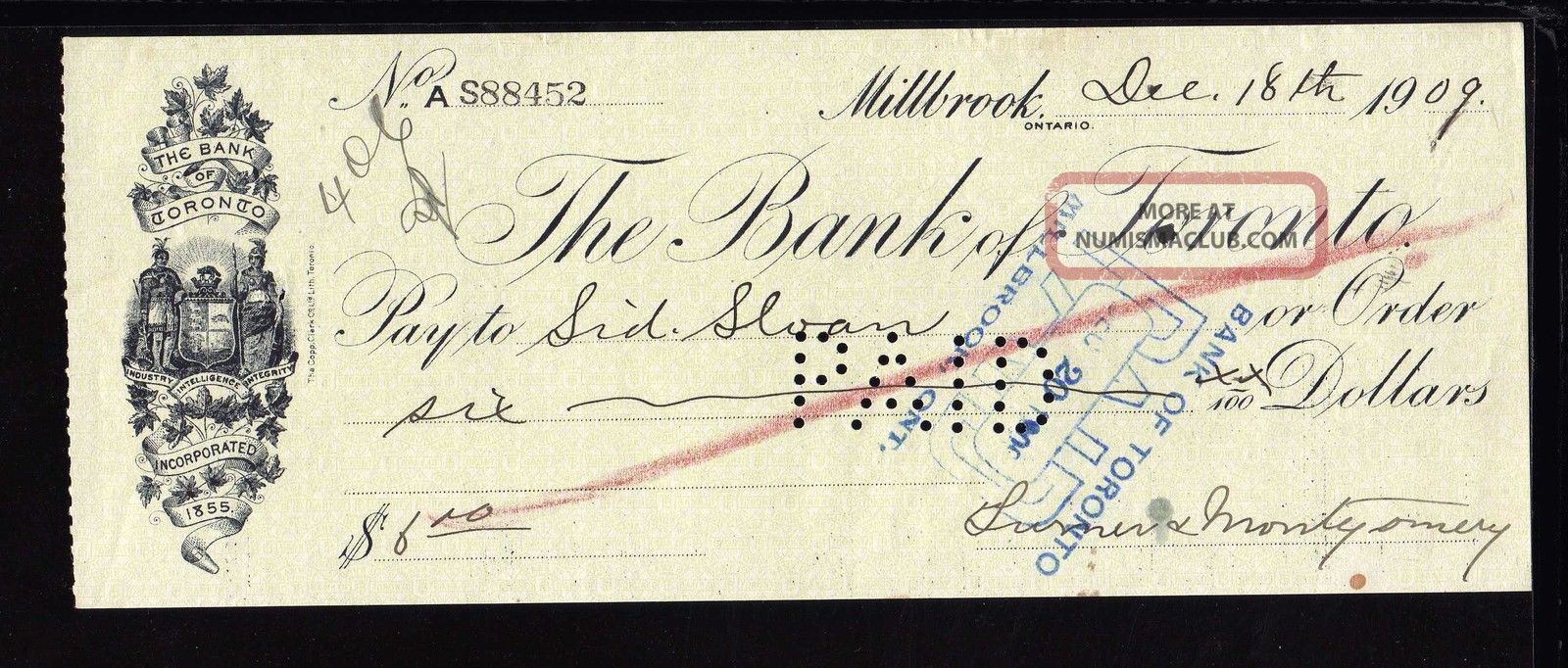 1909 The Bank Of Toronto - Millbrook, Ontario