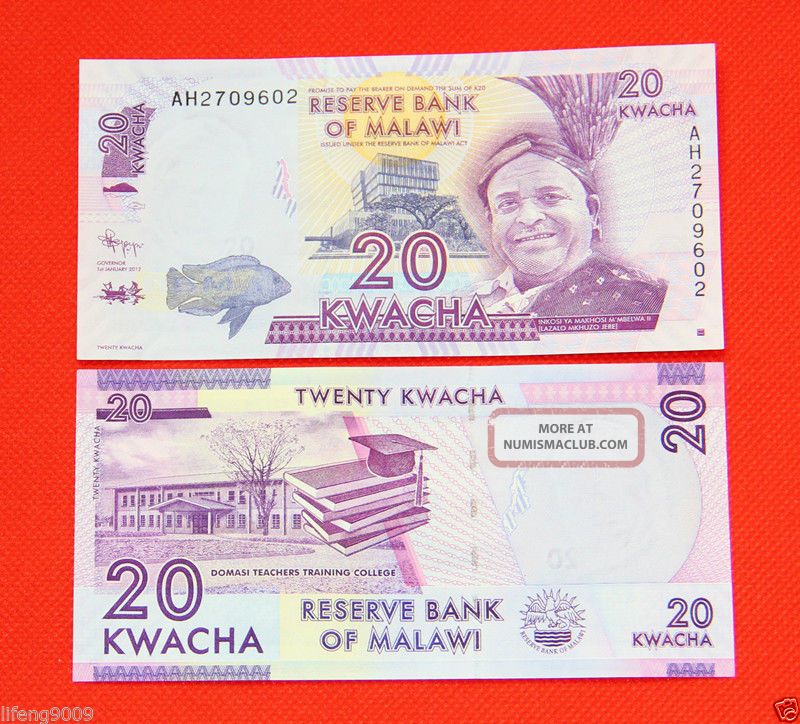 Malawi 100 X 20 Kwacha Banknote Unc Pack Bundle 2012