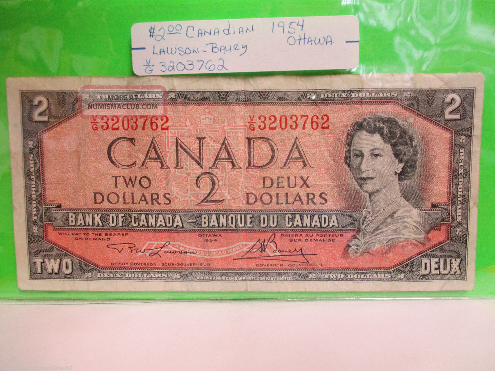 1 - 1954 Ottowa $2 - Canadian Bank Note