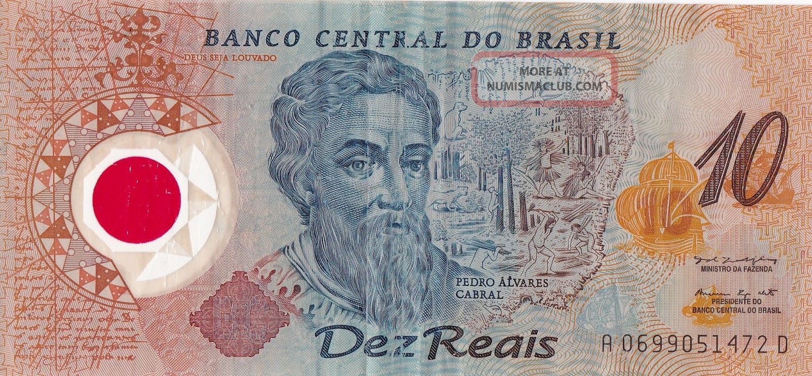 Brazil - Brasil - 10 Reais - Polymer Banknote - Issuing Year: 2000