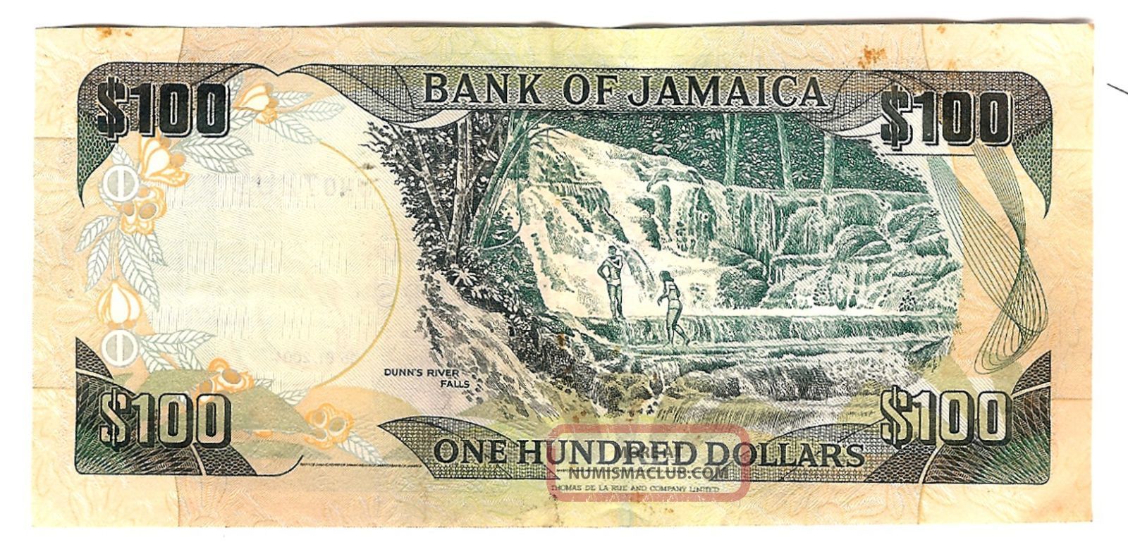 Bank Of Jamaica $100 Dollar Banknote