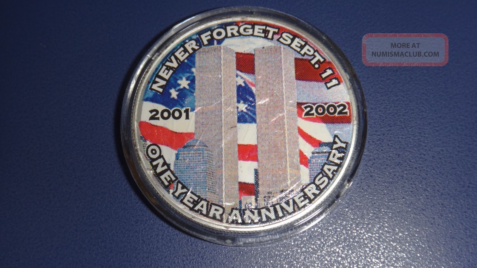 1oz. Sept 11 2001 - 2002 American Silver Dollar Colored