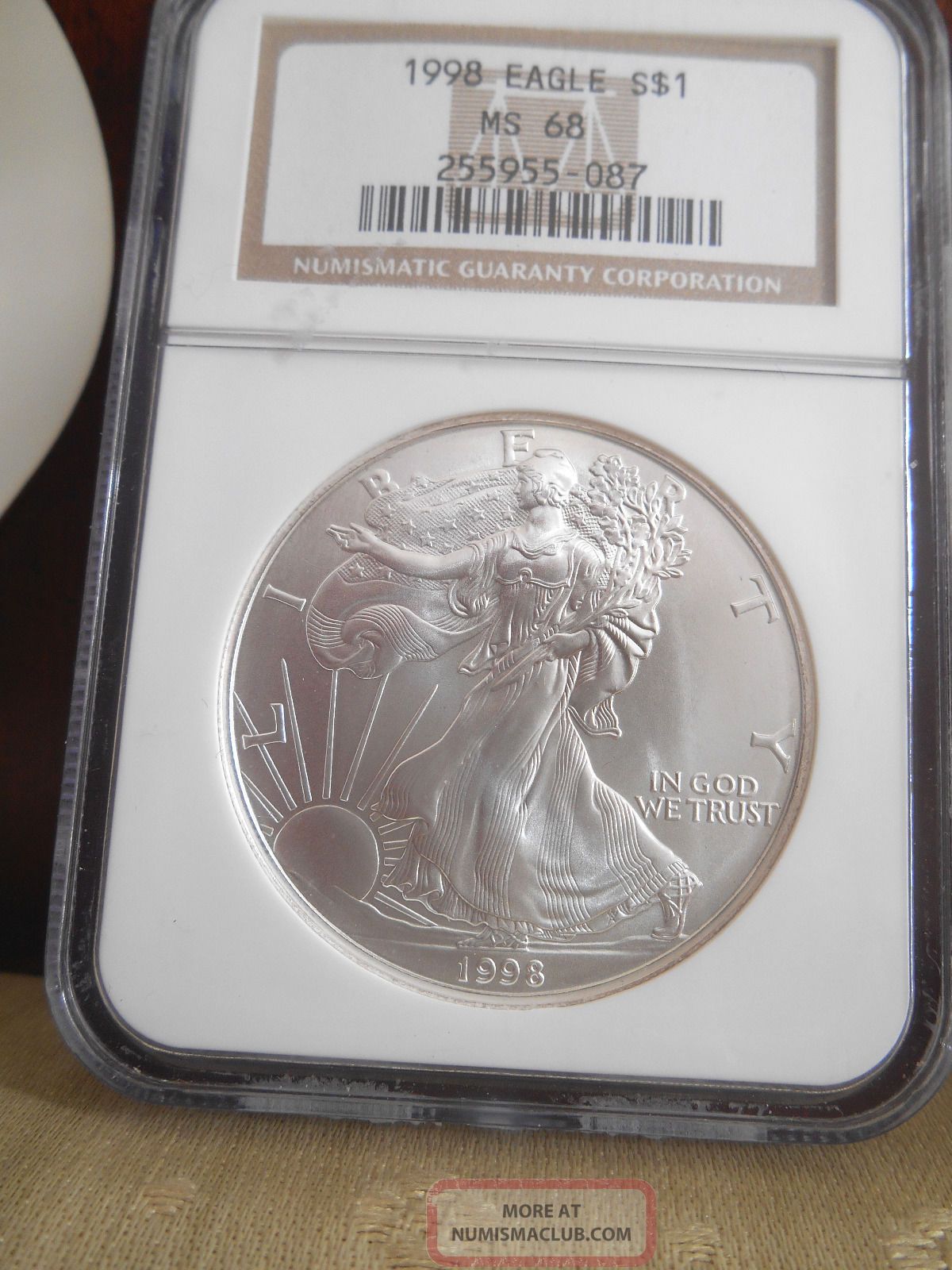 1998 American Silver Eagle Ngc Graded Ms 68. 1 Oz. 999 Silver Us ...