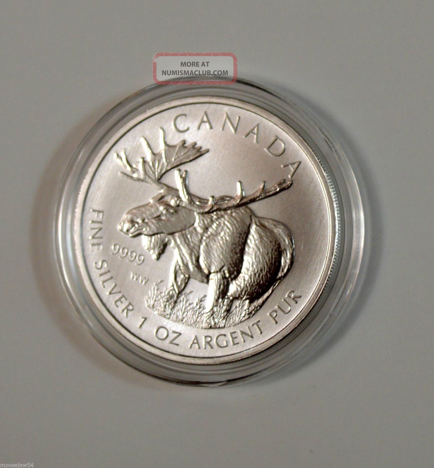 2012 Pure (. 9999) Silver Canadian - Moose - 1 Oz Coin - Limited Mintage