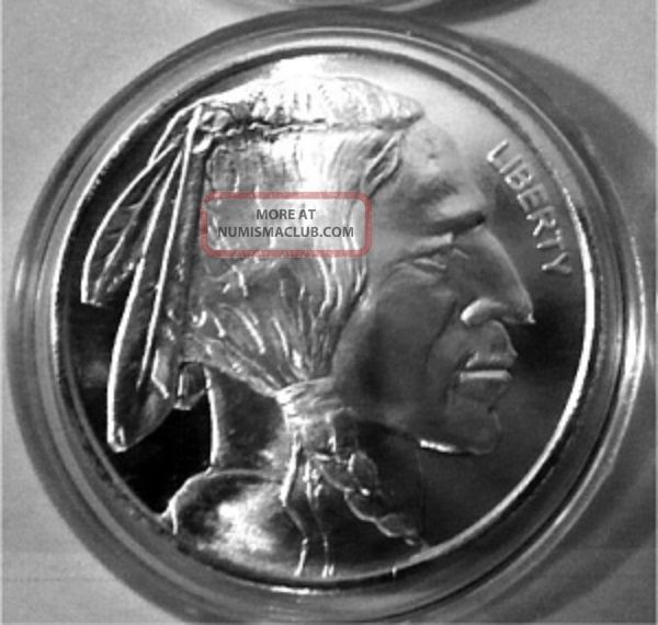 1 Oz Troy. 999 Silver Buffalo / Indian - Proof With Mirror Finish In ...