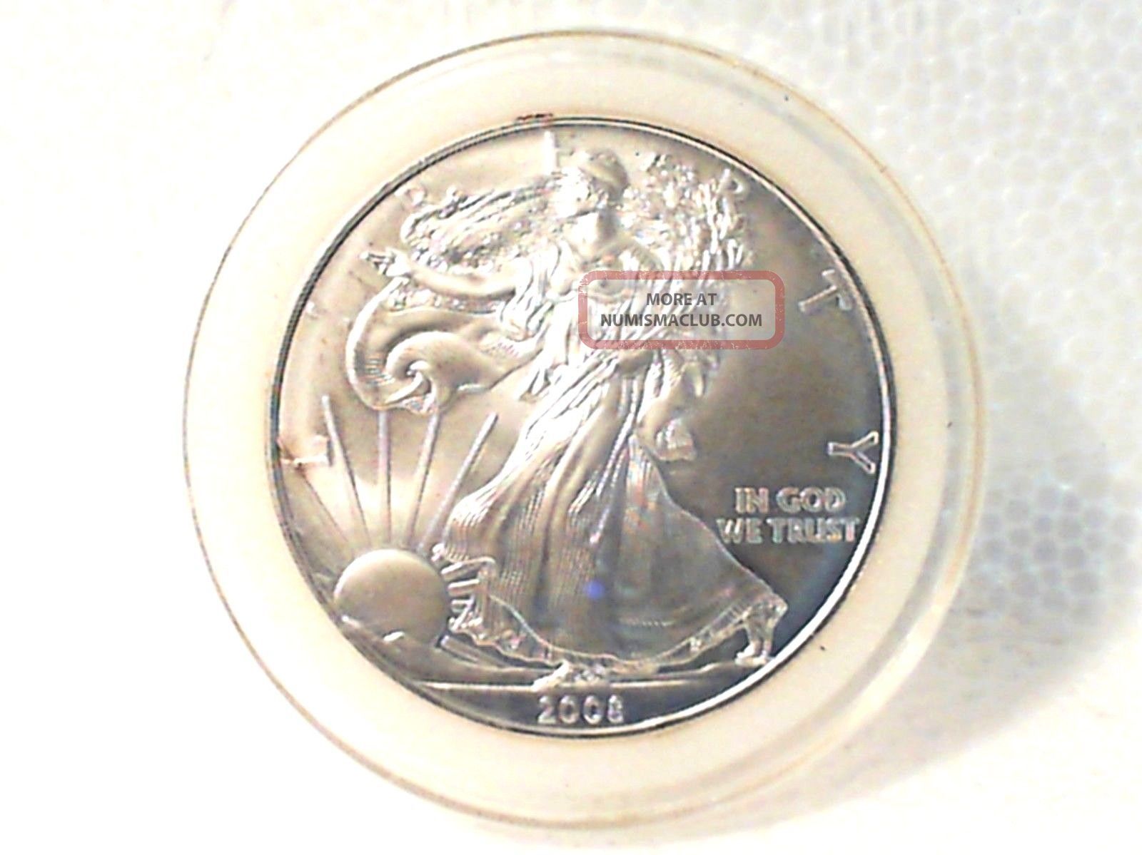 2008 American Eagle One Dollar Coin - Liberty Walking. 999 Fine 1 Oz.