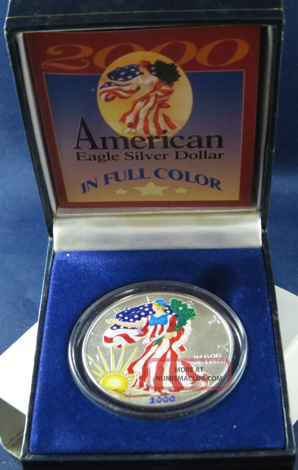 2000 American Silver Eagle Colorized In Protective Case.