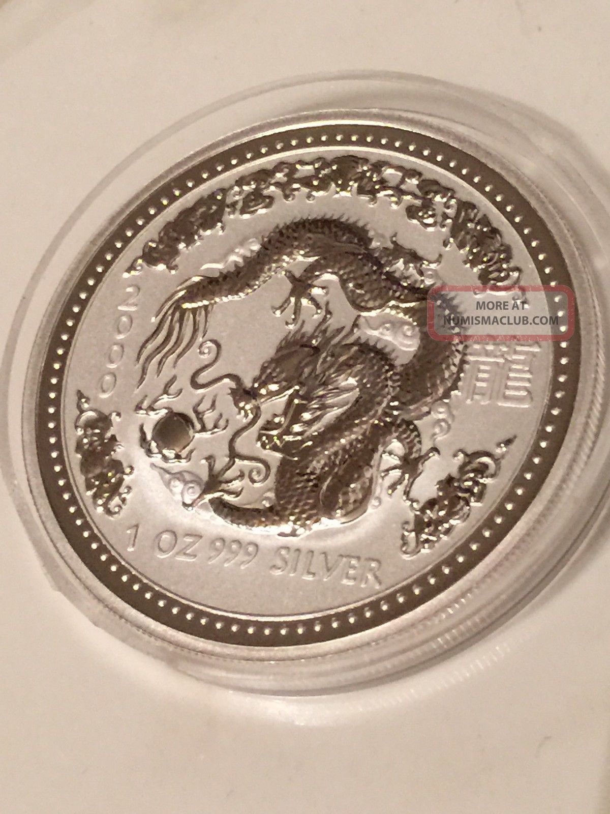 2000 Australia 1 Oz. 999 Silver Lunar Dragon Series 1 Proof