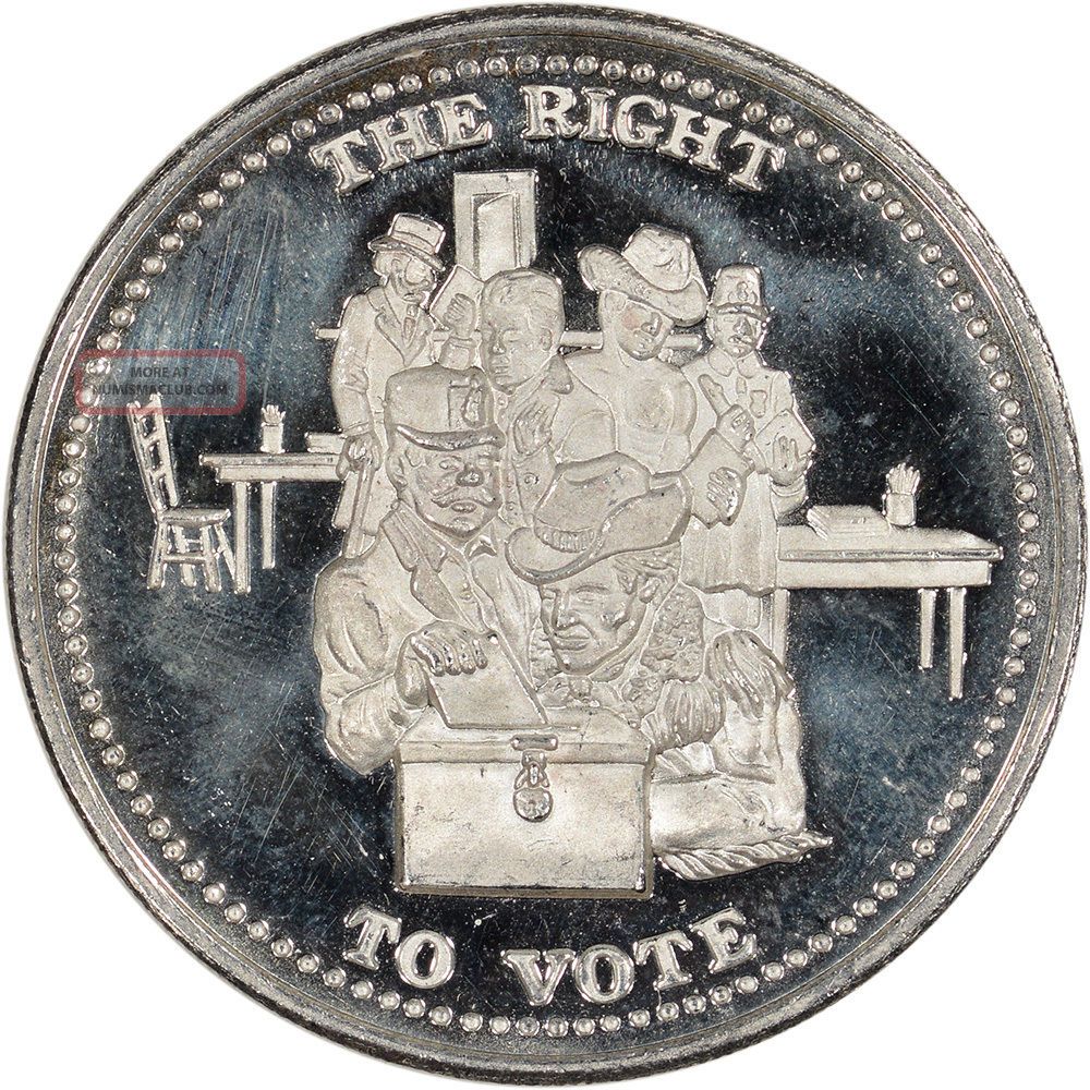 1 Oz. Jm Silver Round - Johnson Matthey. 999 Fine - Right To Vote