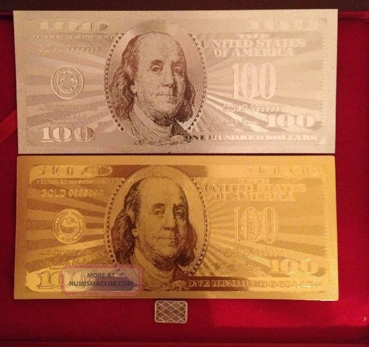 . 999 Pure Silver Bar. 999 Silver $100 Banknote Bill 24k Gold $100 Banknote