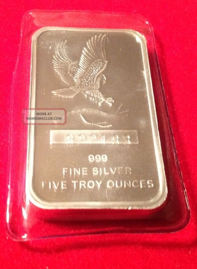 Cyber Monday Pricing 5 Oz. Pure Silver Bar - - Eagle Design - - Great Gift