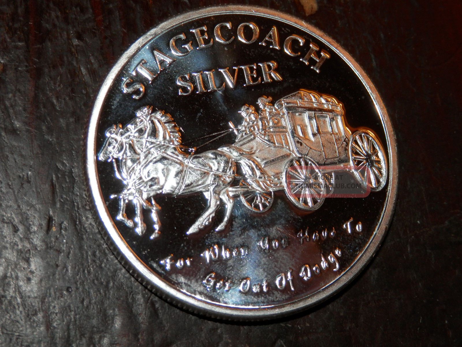 1 Troy Ounce Of. 999 Silver - Stagecoach - Getting Out Of Dodge