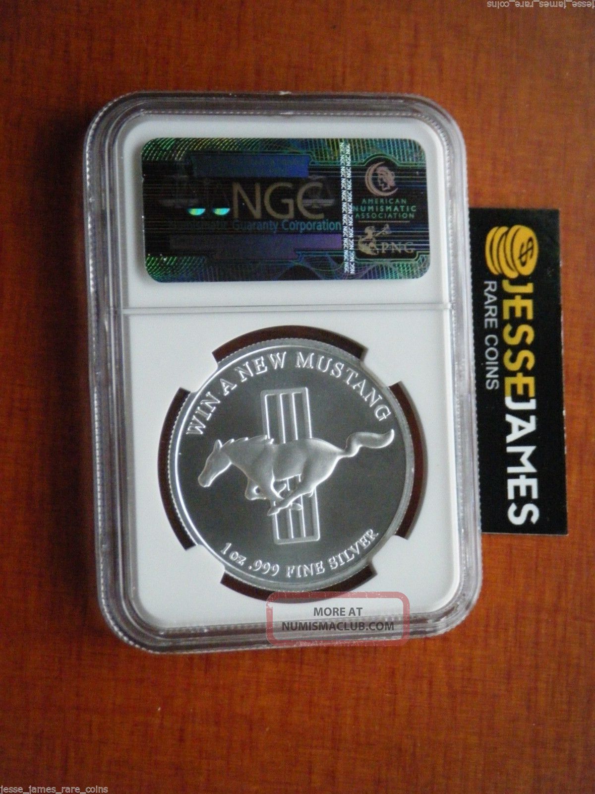 Mustang Silver 1 Ounce. 999 Fine Round Ngc Encapsulated 392 Of 1964 ...