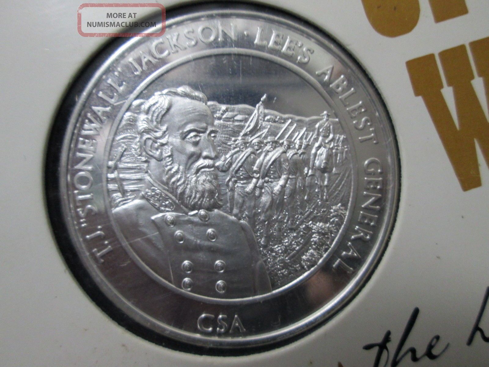 Civil War Stonewall Jackson & Chancellorsville 2. 2 Oz Silver Proofs ...