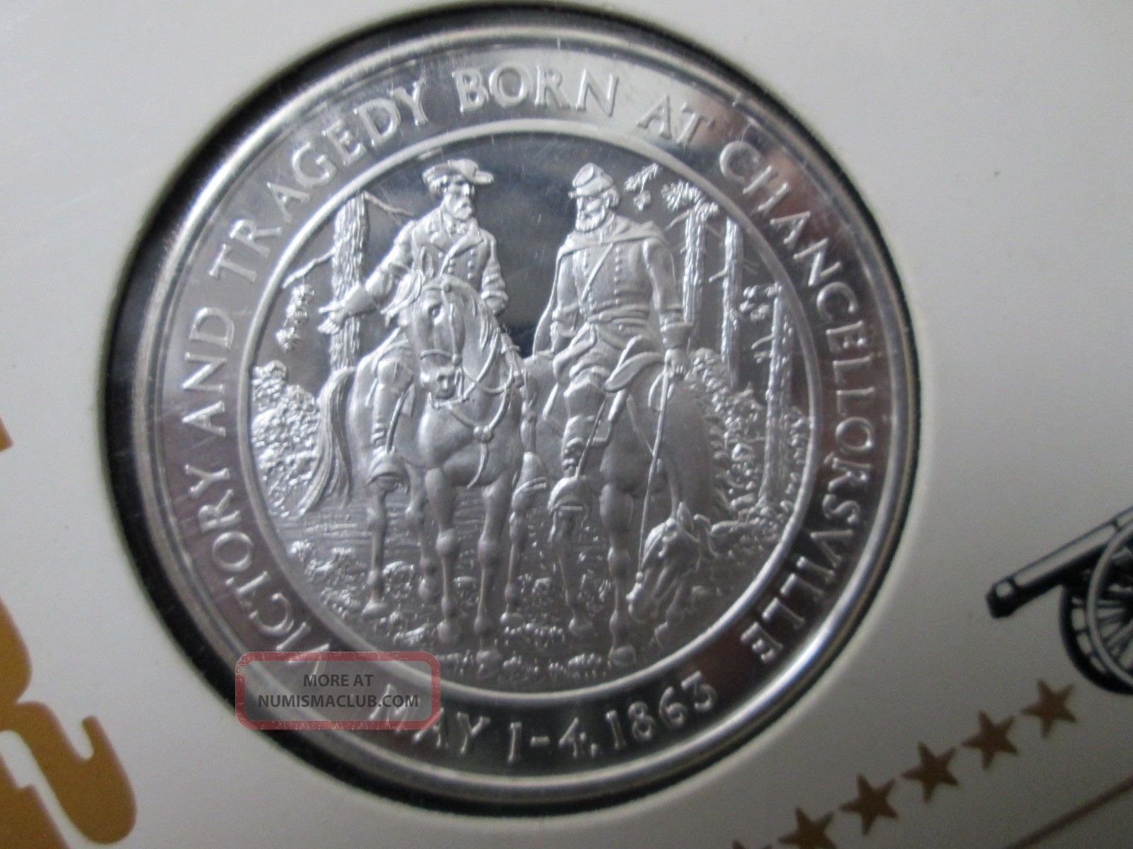 Civil War Stonewall Jackson & Chancellorsville 2. 2 Oz Silver Proofs ...