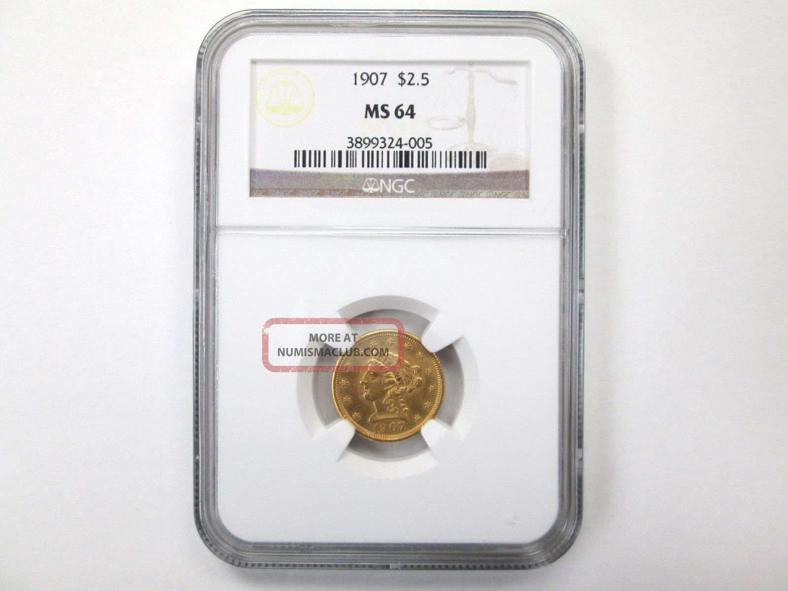 1907 United States $2. 5 Liberty Head Gold Quarter Eagle Ngc Ms64 1907 United States $2. 5 Liberty Head Gold Quarter Eagle Ngc Ms64