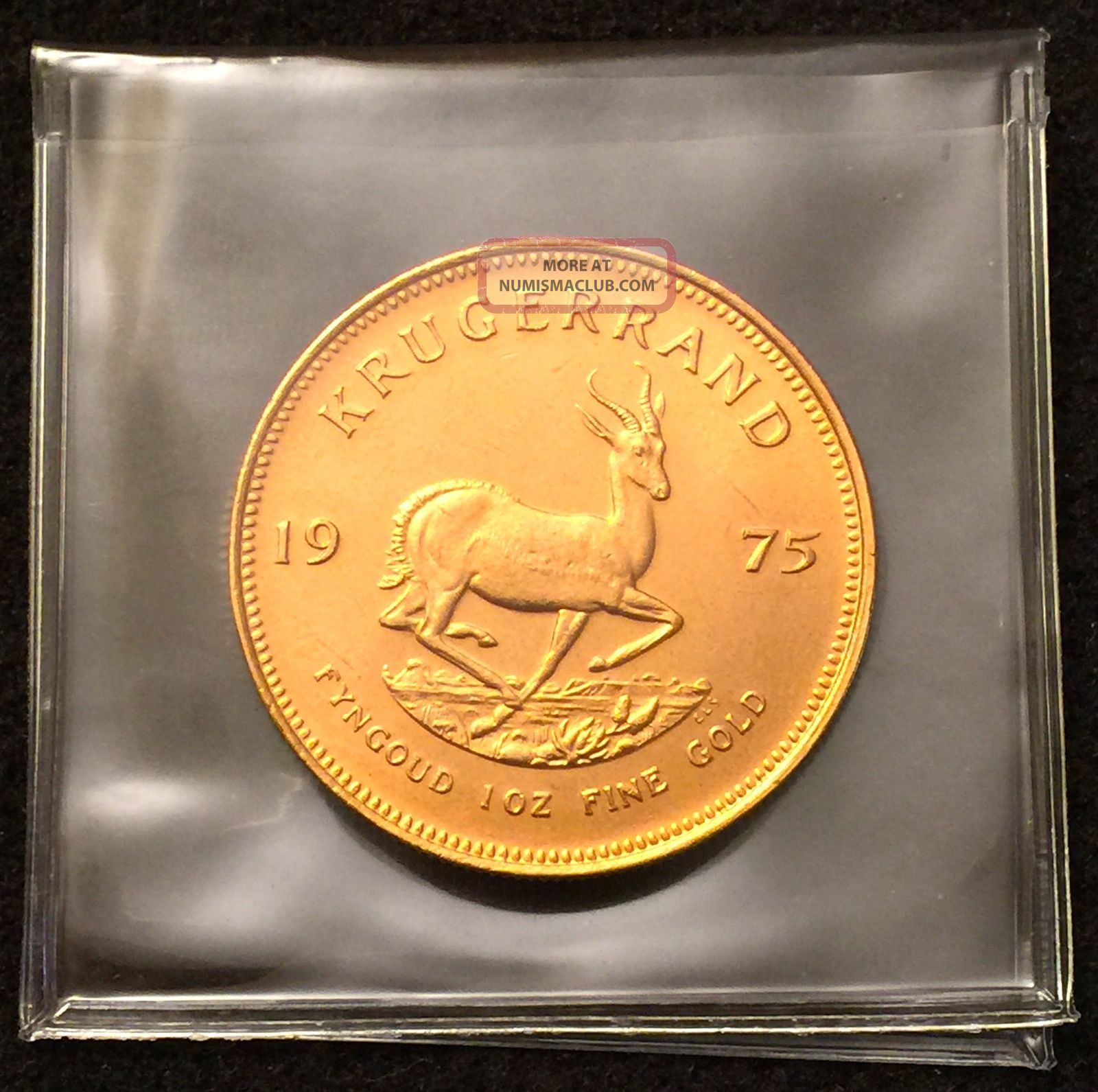 1975 1 Oz South African Gold Krugerrand Bullion Coin, 22 Kt Pure Gold