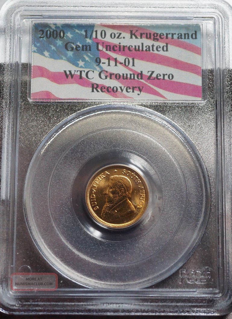 2000 1/10oz Krugerrand Gem Uncirculated 9/11/01 Wtc Ground Zero ...