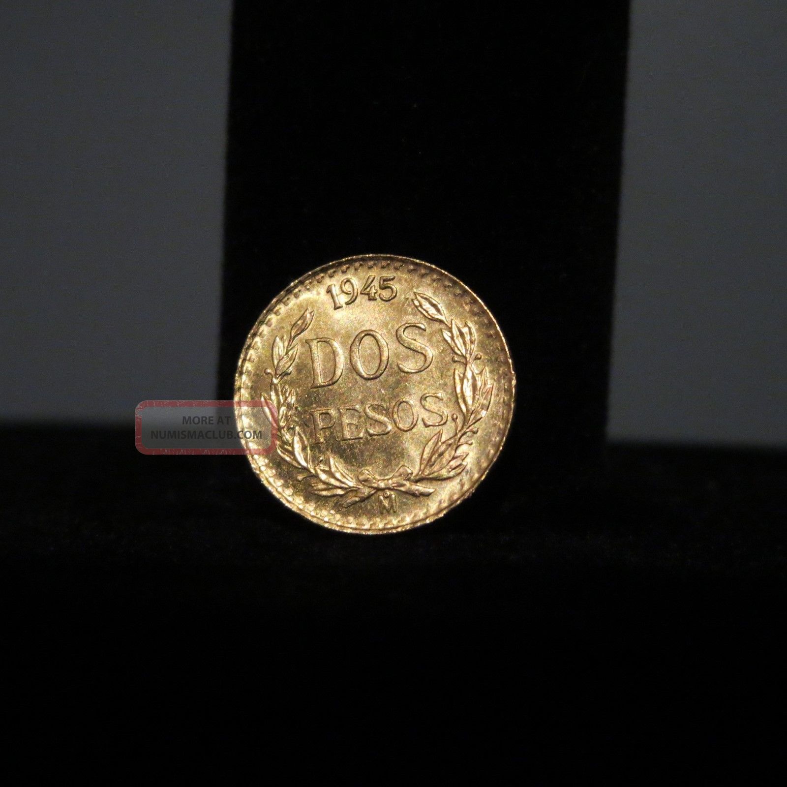 1945 Mexico Dos 2 Pesos Gold Coin 13mm 1. 6g Old Mexican Money