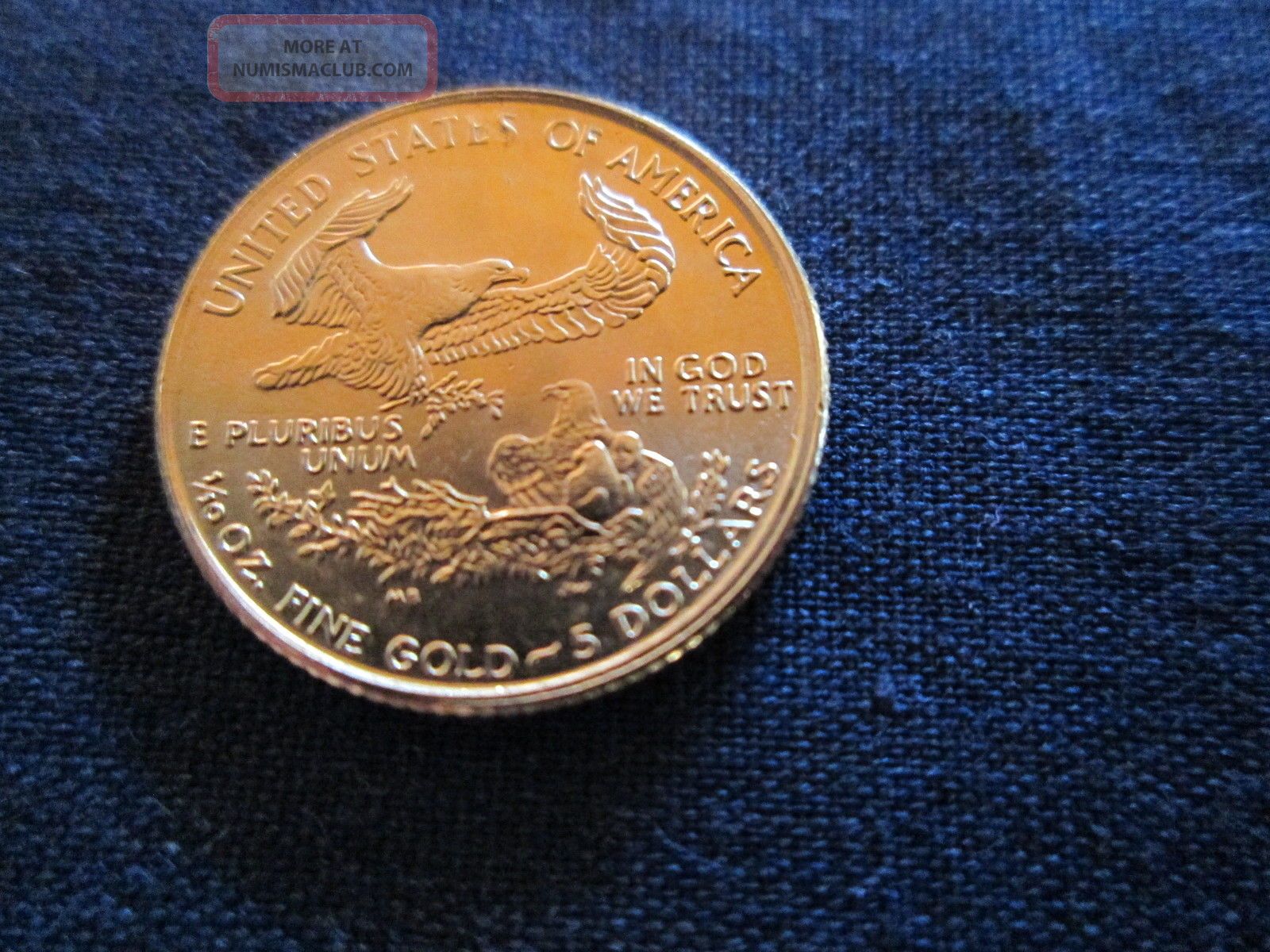 1999 1/10 Troy Oz $5 Gold American Eagle Coin