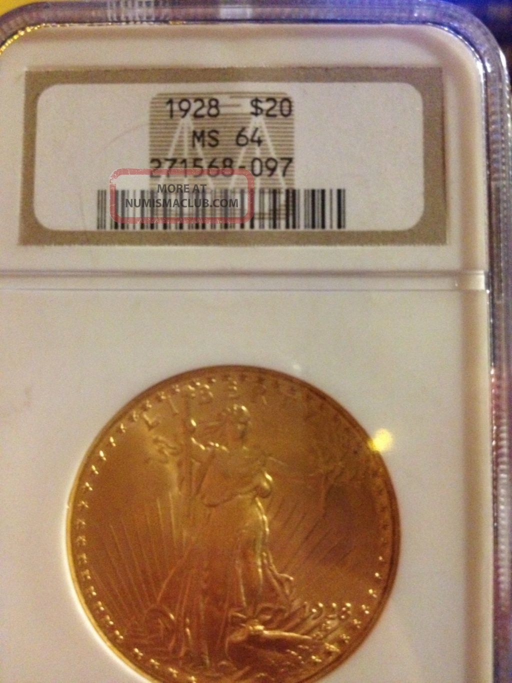 1928 $20 Gold St. Gaudens Double Eagle Coin Ncg Ms64 - Low Opening Bid