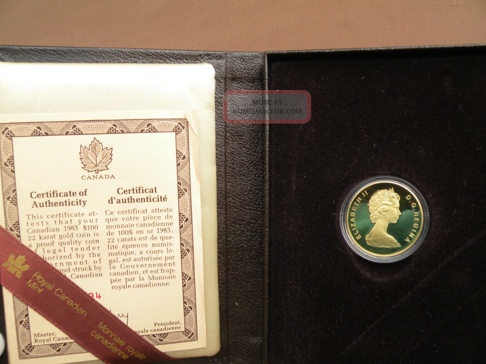1983 Canada $100 22 Kt Gold Proof Coin And S2