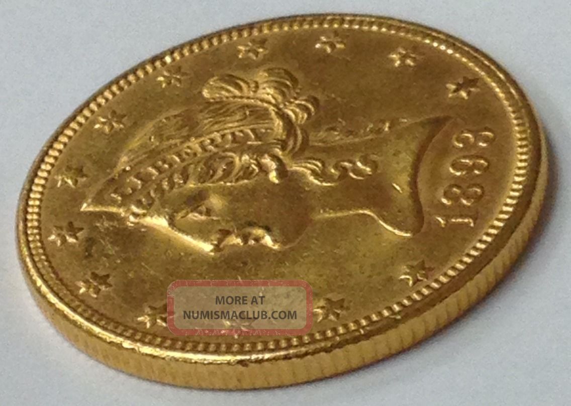 1893 $10 American Liberty Head Gold Eagle Coin Rare