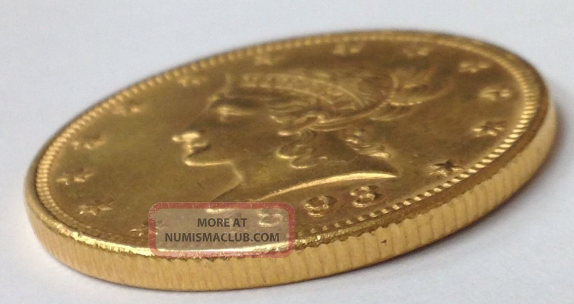 1893 $10 American Liberty Head Gold Eagle Coin Rare