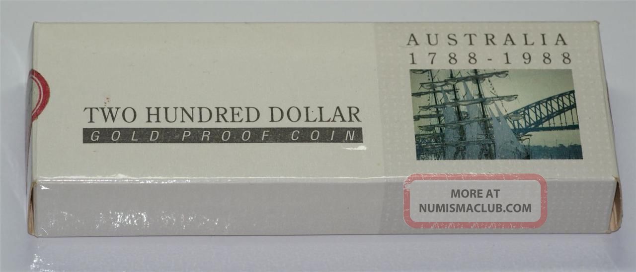 Two Hundred Dollar Gold Proof Coin 1988 - Captain Arthur Phillip