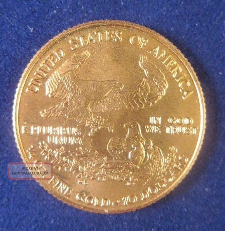 1995 1/4 Ounce Eagle Gold Coin. 999 U. S. 10 Dollar Coin