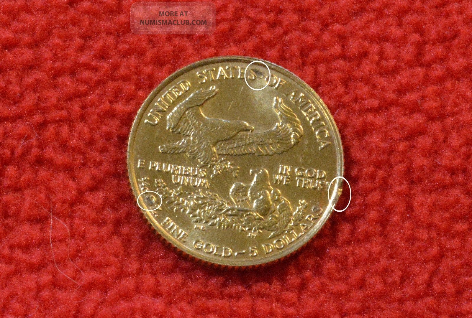 1 10 Troy Oz Gold Coin American Eagle 5 Coin 1986