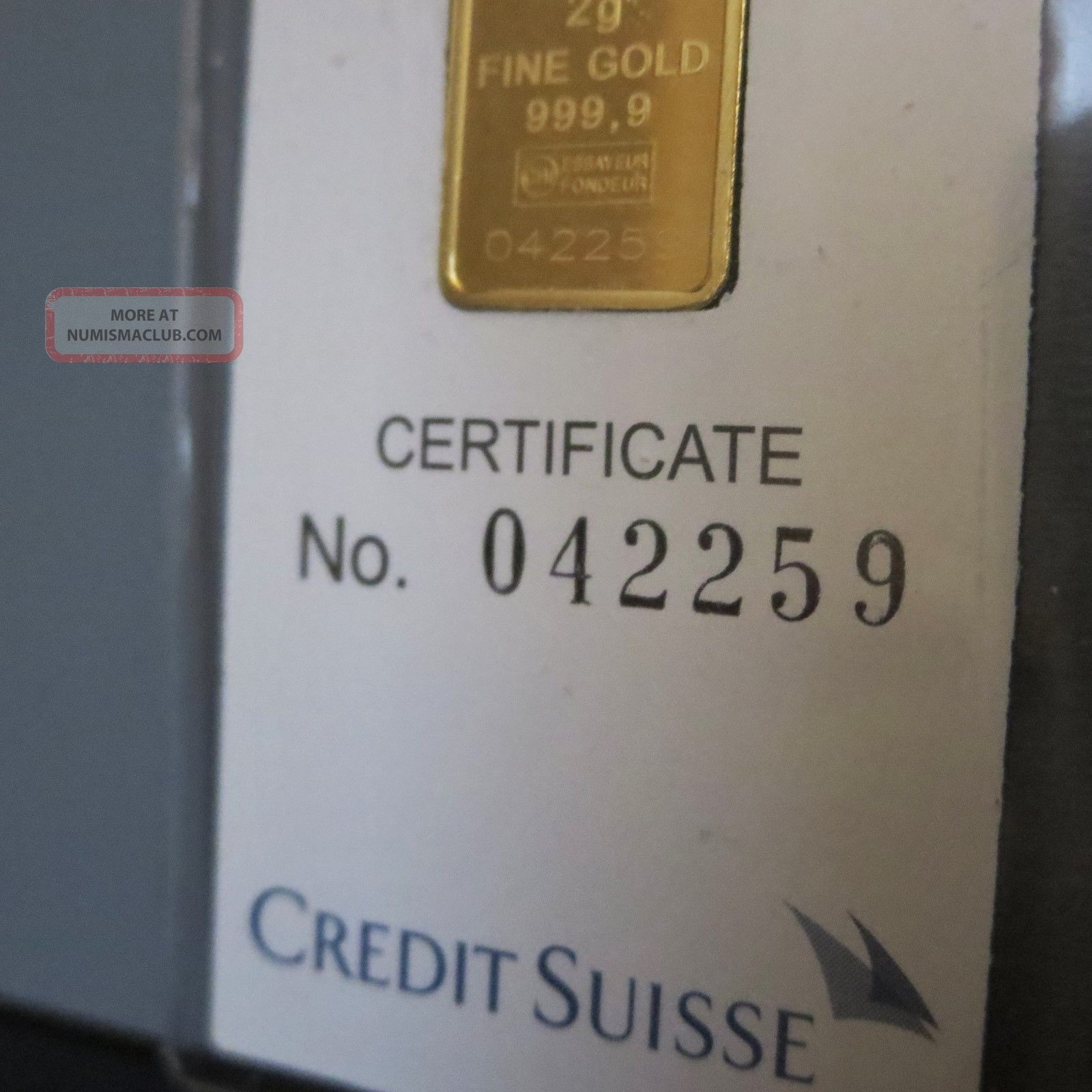 1985 Credit Suisse State Of Liberty 9999 Gold Bullion 2 Gram Bar In Assay