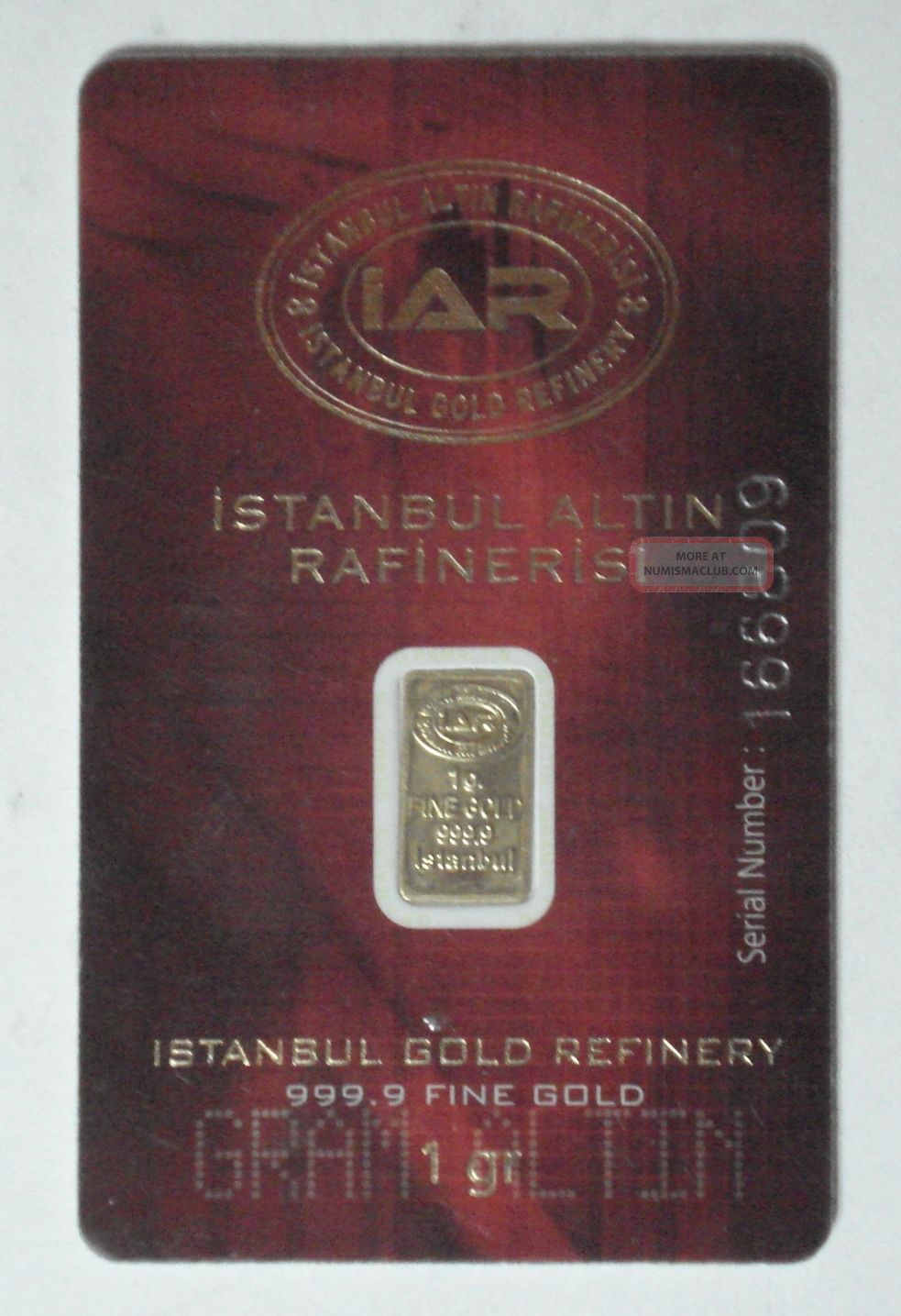 1 Gram Gold Bar Istanbul Gold Refinery 999. 9 Pure 1gr. 1 Gr.