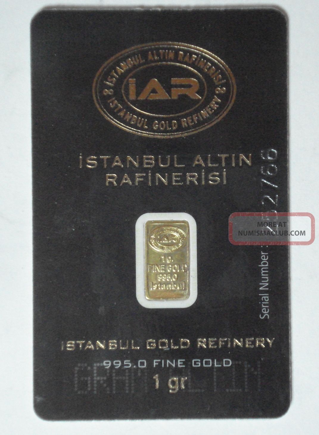 1 Gram Gold Bar Istanbul Gold Refinery. 995 Pure 1gr. 1 Gr.