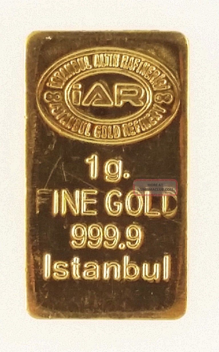 1 Gram Istanbul Gold Refinery Bar. 9999 Fine Gold
