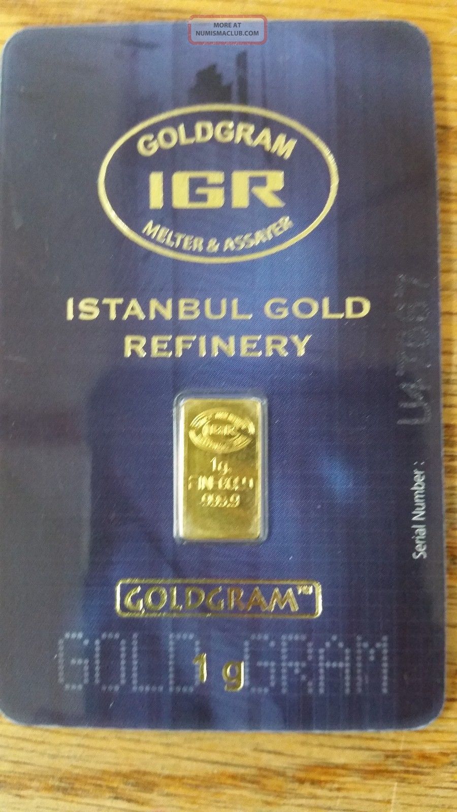 Istanbul Gold Refinery 999. 9 Fine Gold Bar, 1 Gram - - H2130