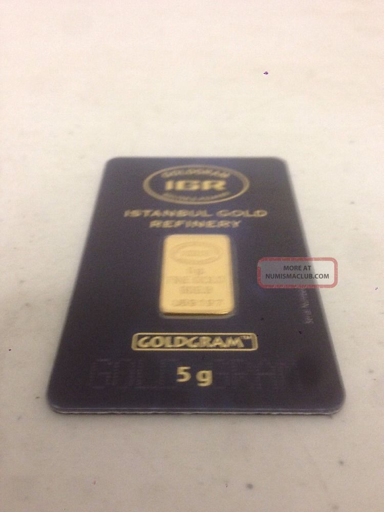 5 Gram Gold Bar. 999. 9 Fine Gold. In Case. Igr U69197